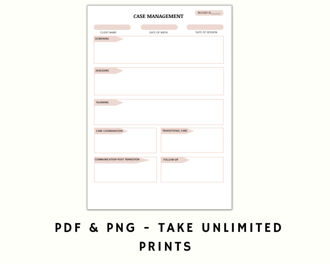 Case Managment pink Printable Form Client Documentation - Etsy UK