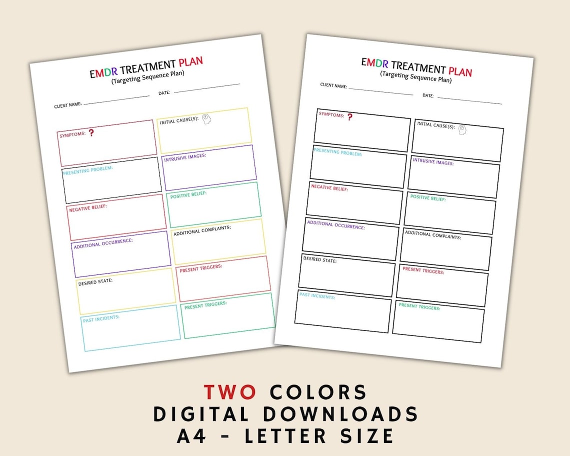 EMDR Treatment Plan: Targeting Sequence Worksheets (printable PDF) - Etsy