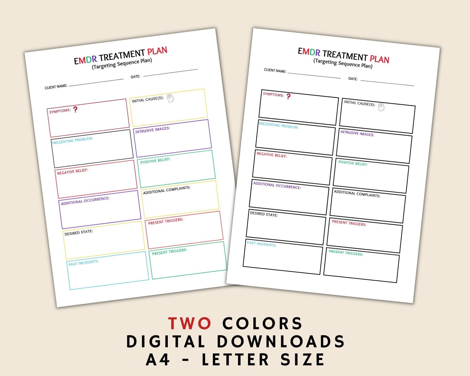 EMDR Treatment Plan: Targeting Sequence Worksheets (printable PDF) - Etsy