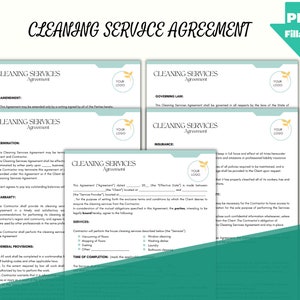 Editable Cleaning Services Contract Form BUNDLE, Pricing Guide, Price List Canva, Ideal for ...
