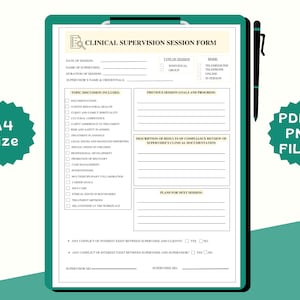 Clinical Supervision Session Form and Charactristics of - Etsy