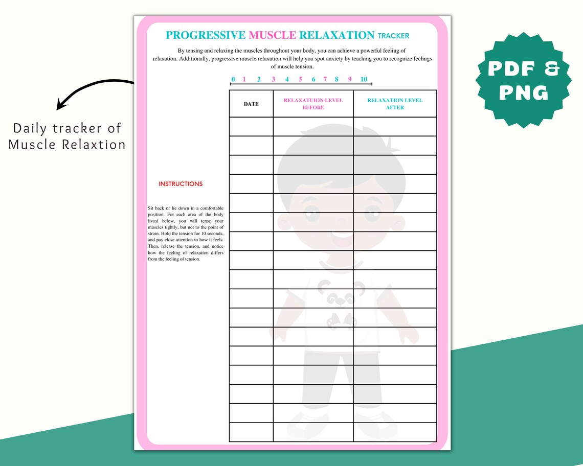 Progressive Muscle Relaxation Template Relaxation Strategies - Etsy