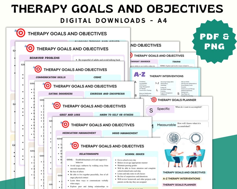 Therapy Goals Planner and Objectives Therapist Tool for Goal - Etsy