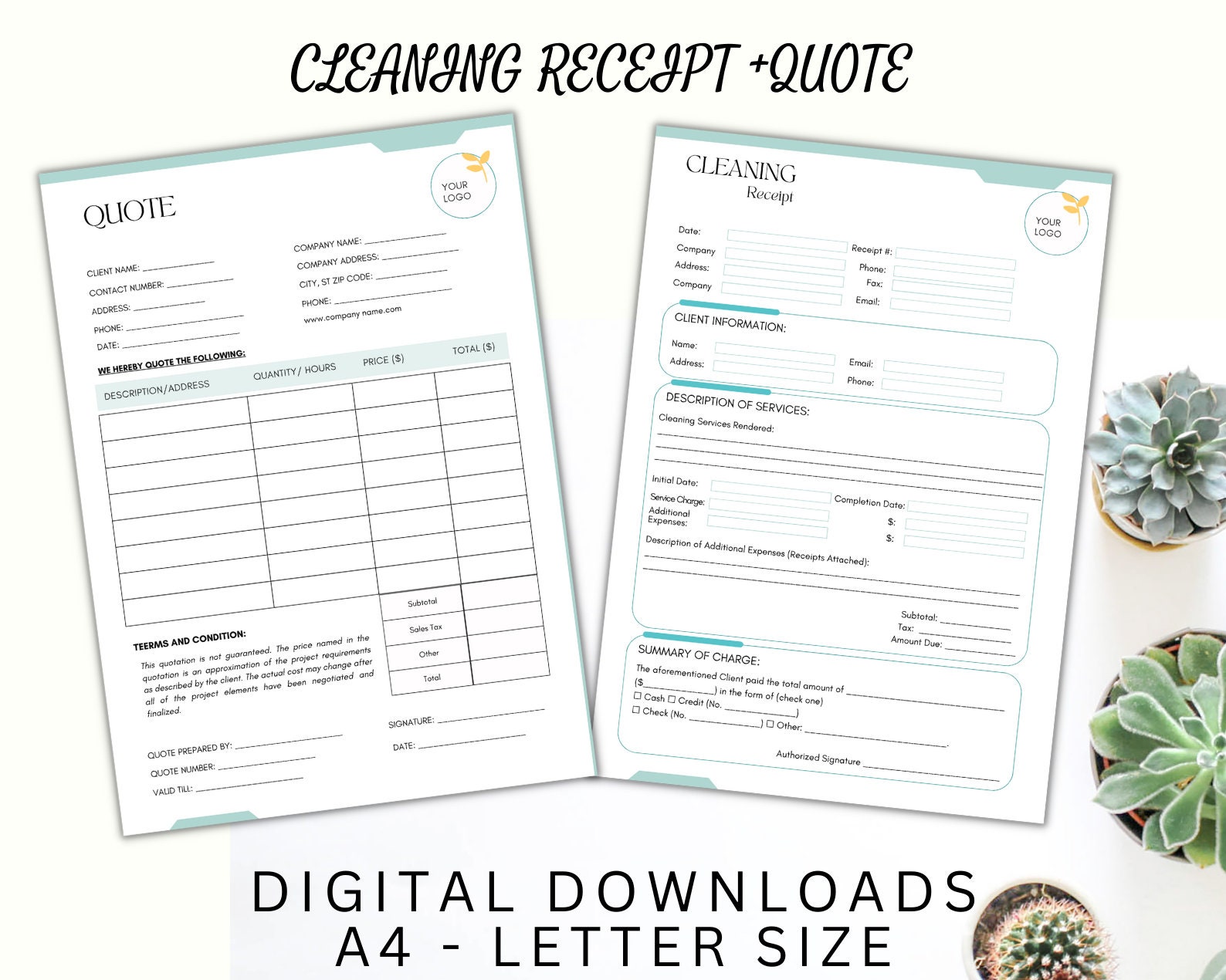 Editable Cleaning Services Contract Form BUNDLE, Pricing Guide, Price ...