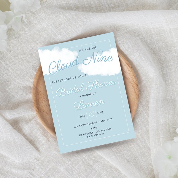 Shes on Cloud 9 Bridal Shower Invitation - Etsy