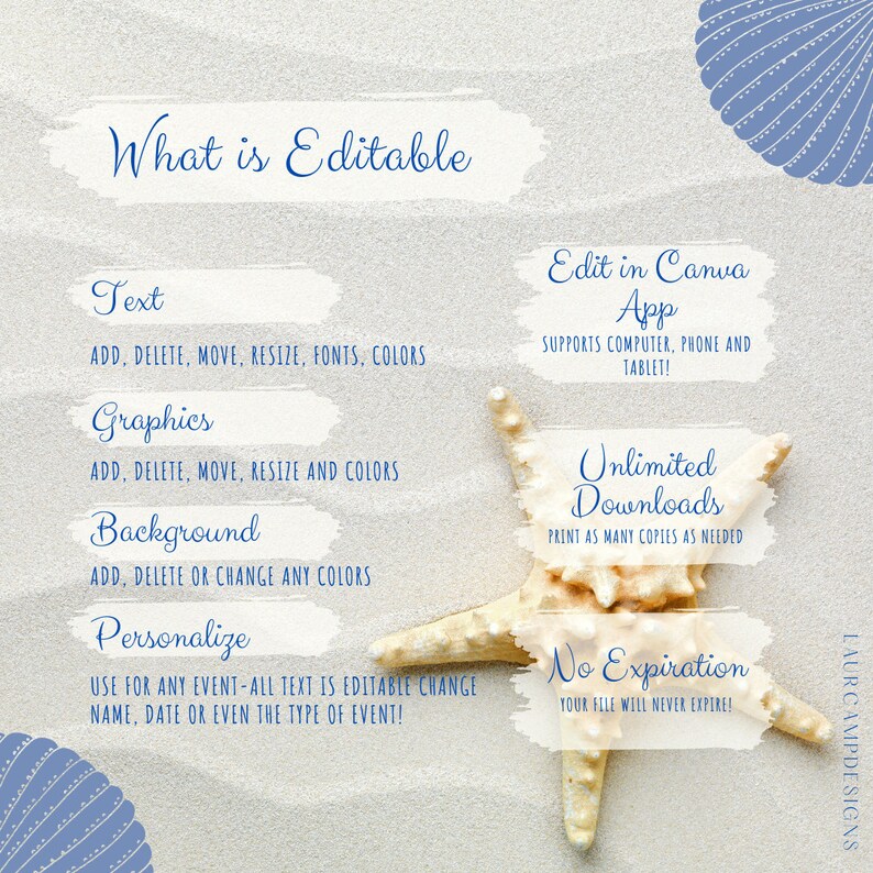 20 EDITABLE Beach Themed Bridal Shower Party Games- Easy to Use ...