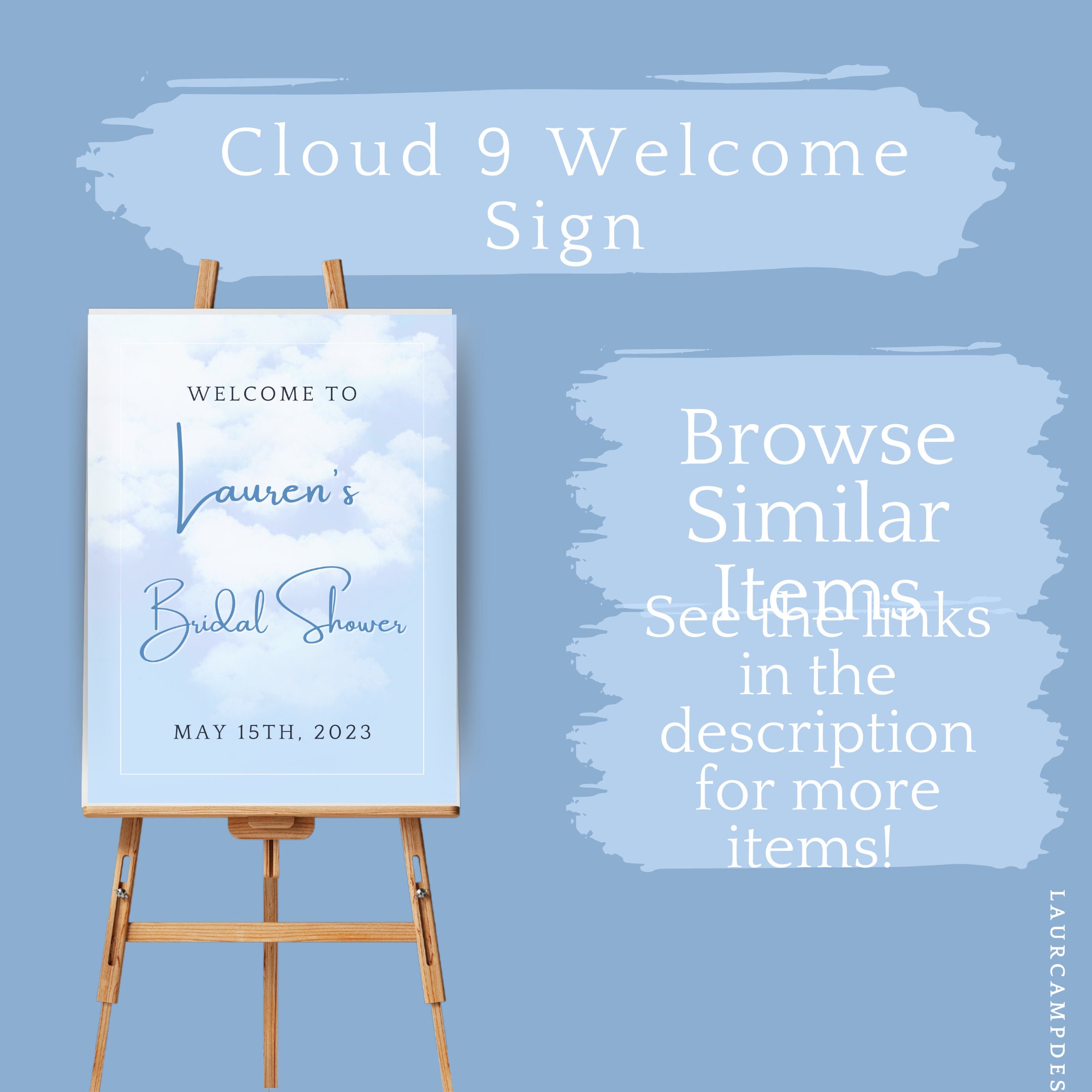 Cloud Nine Bridal Shower Invitation- Baby Shower, Birthday Party, Baby ...