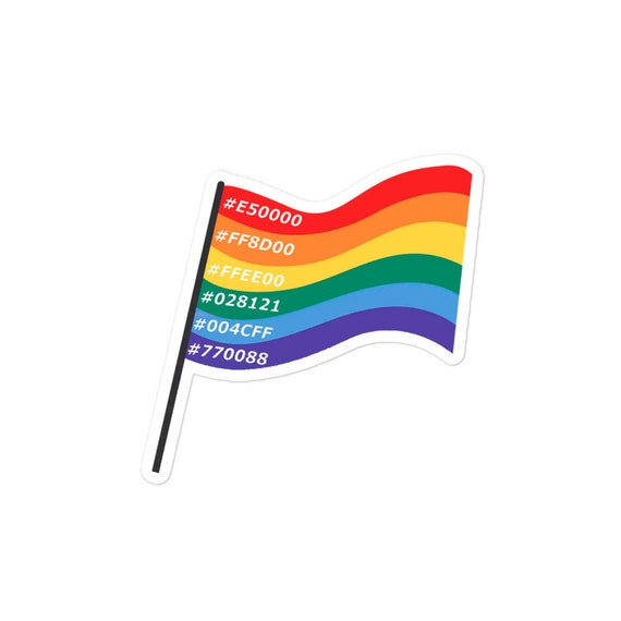 Pride Flag Hex Code Sticker Etsy