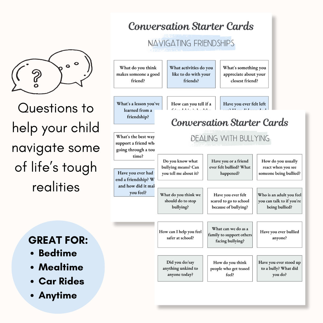 350 Conversation Cards for Kids, Conversation Starters, Family Dinner ...