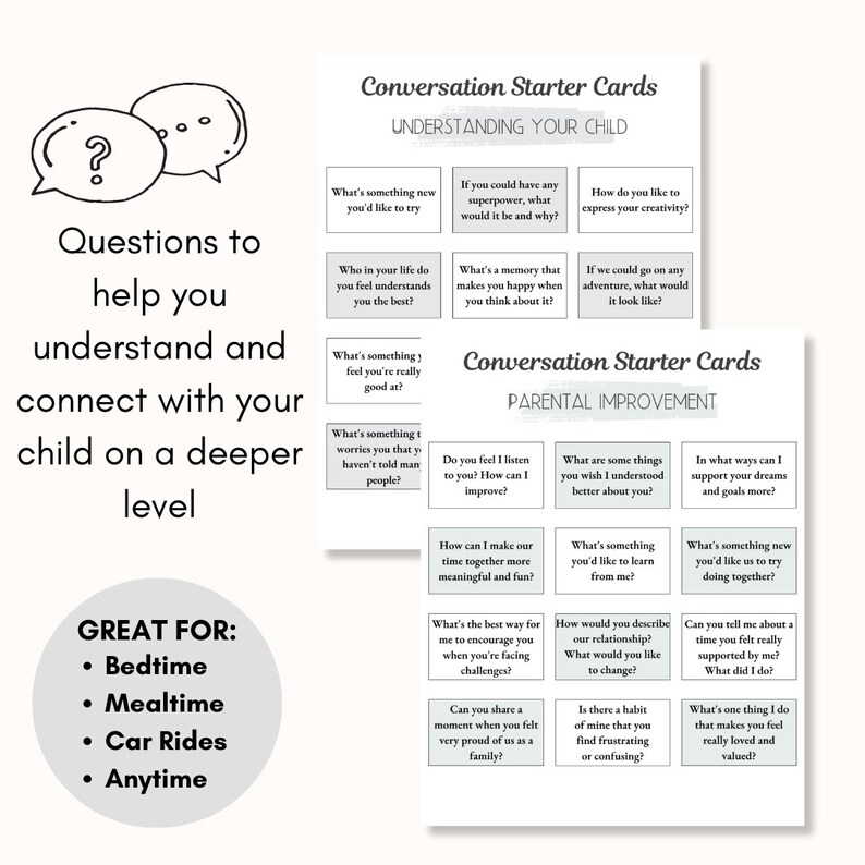 350 Conversation Cards for Kids, Conversation Starters, Family Dinner ...