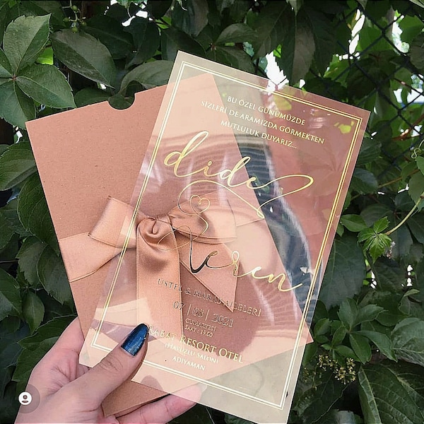 Acrylic Wedding Invitations Card - Etsy