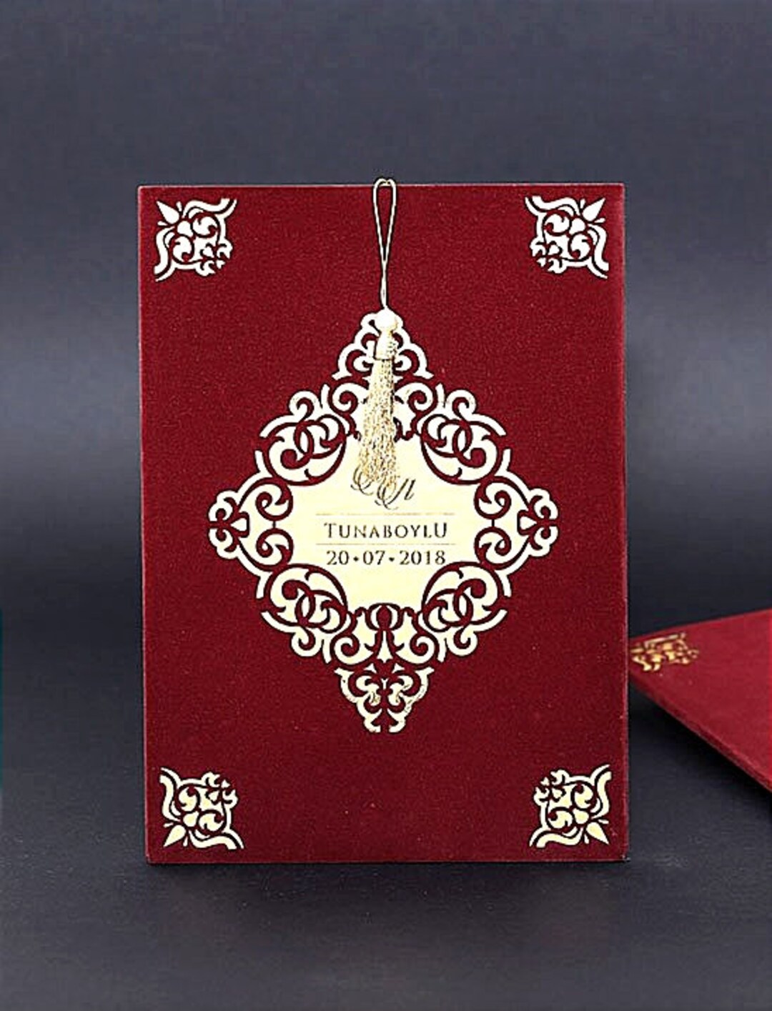 Minimalist Red Velvet Invitation Wedding Day Card Luxury - Etsy