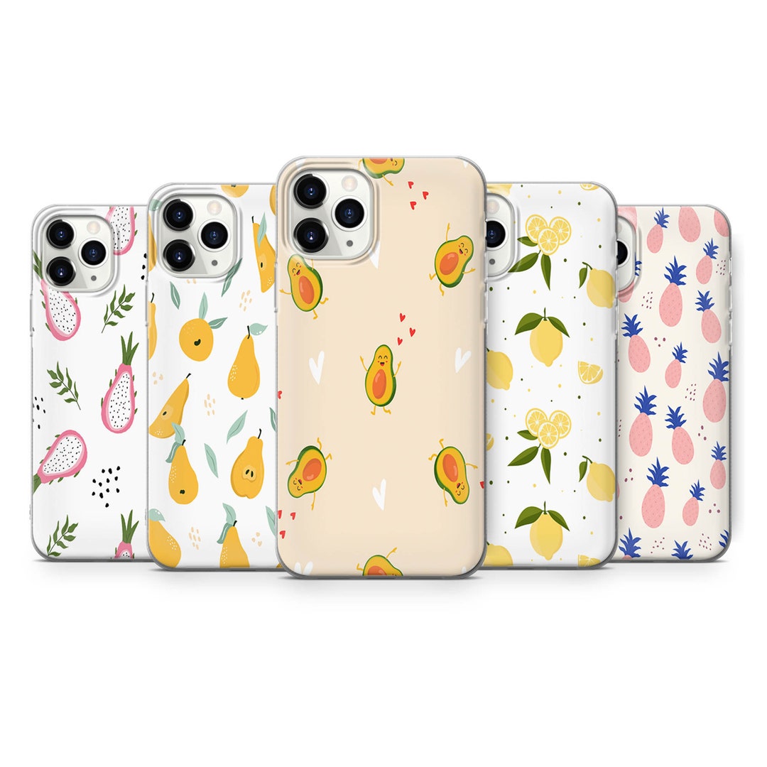 Tropical Dragon Fruit Pattern Juicy Phone Pear Lemon Avocado Case for ...