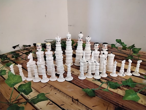 Vintage French Style Complete Set of Chess Pieces - Etsy