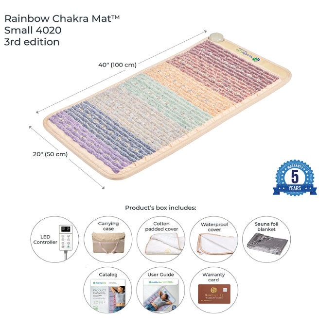 Healthyline Rainbow PEMF Chakra Heated Mat for Pain Relief Enhanced ...