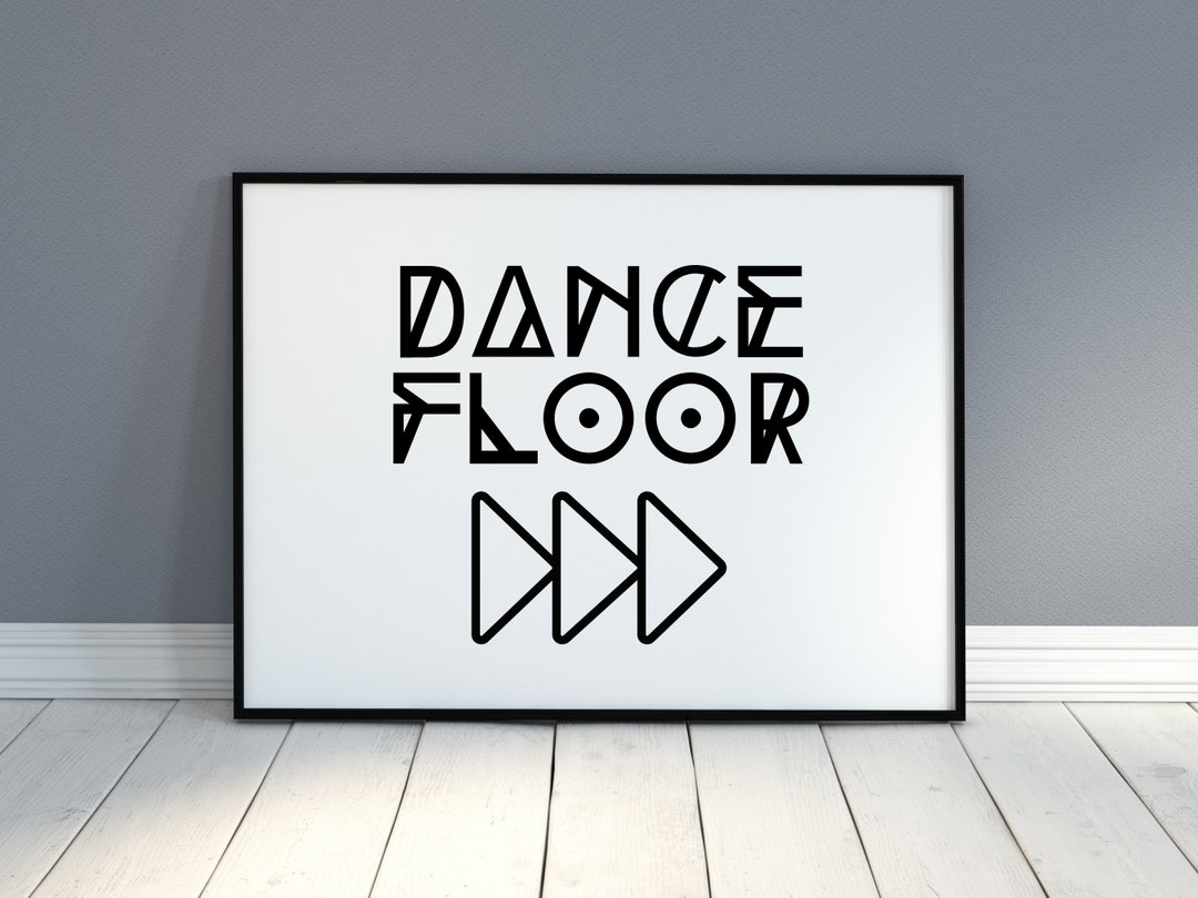 Dance Floor Geometric Sign A4 Art Print - Landscape - Instant Digital ...