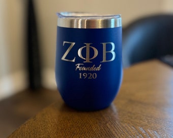 Zeta Phi Beta Inspired Straight Tumbler Greek Sorority Drinkware - Etsy