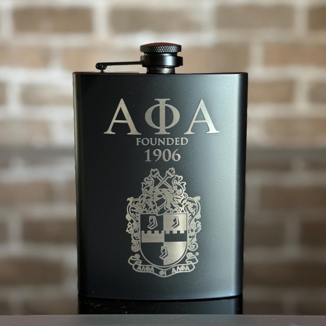 Custom Engraved Alpha Phi Alpha Flask, Gift for Alpha Man - Etsy