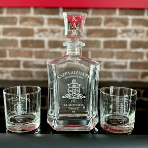 Signature Style Fraternity Sorority Decanter Set, Custom Engraved 750ml ...