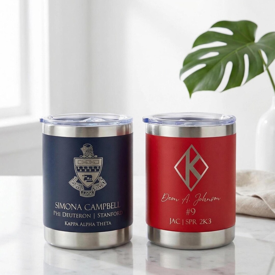 Custom Engraved Fraternity Sorority Tumbler Mug, Personalized Greek ...