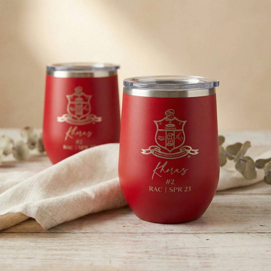 Kappa Alpha Psi 12oz Wine Tumbler, Standard or Personalized, Red ...