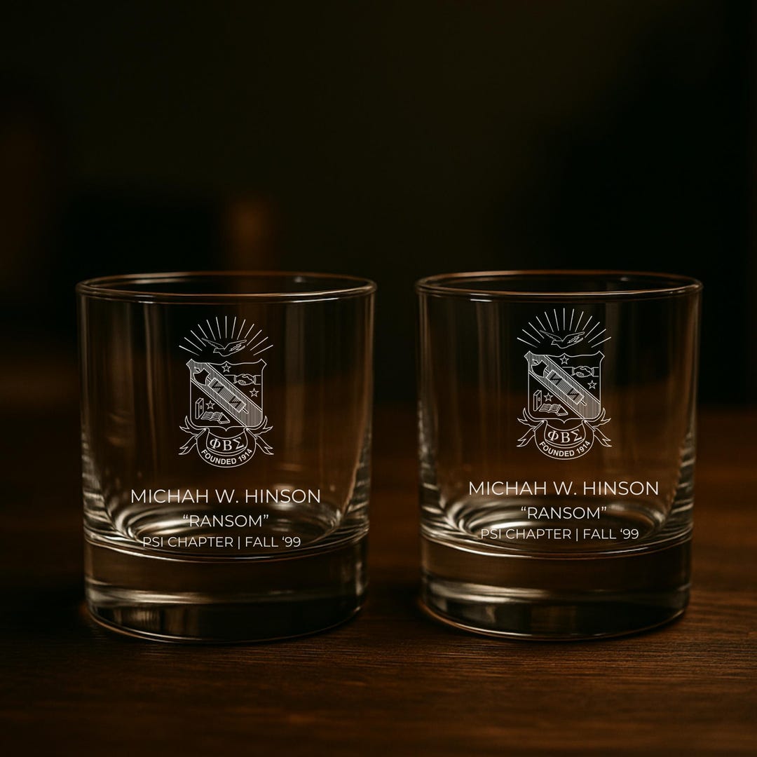 Custom Engraved Phi Beta Sigma Rocks Glass: Fraternity Gift - Etsy