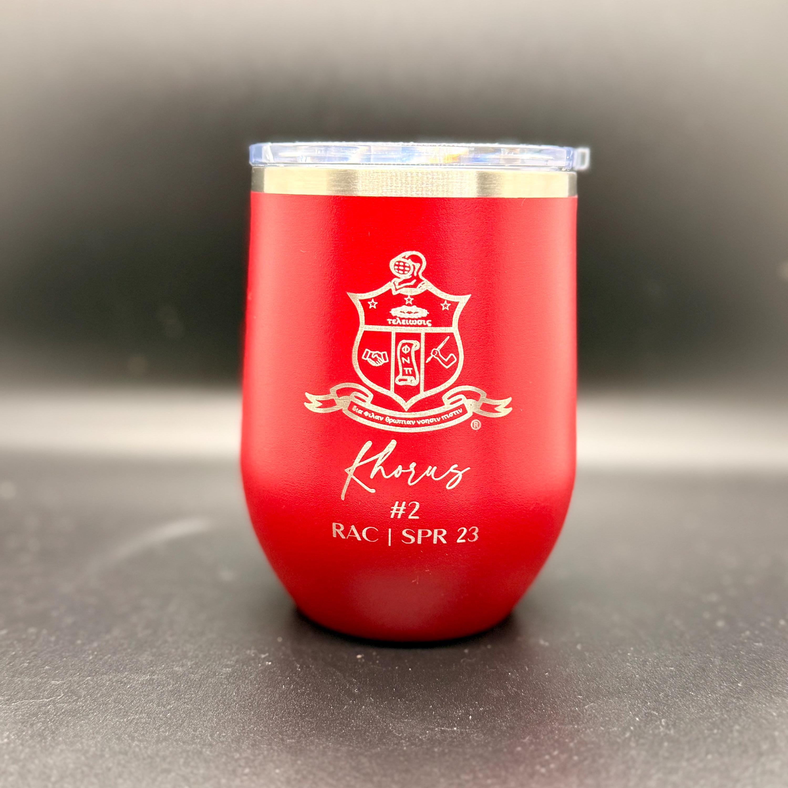 Kappa Alpha Psi 12oz Wine Tumbler, Standard or Personalized, Red ...