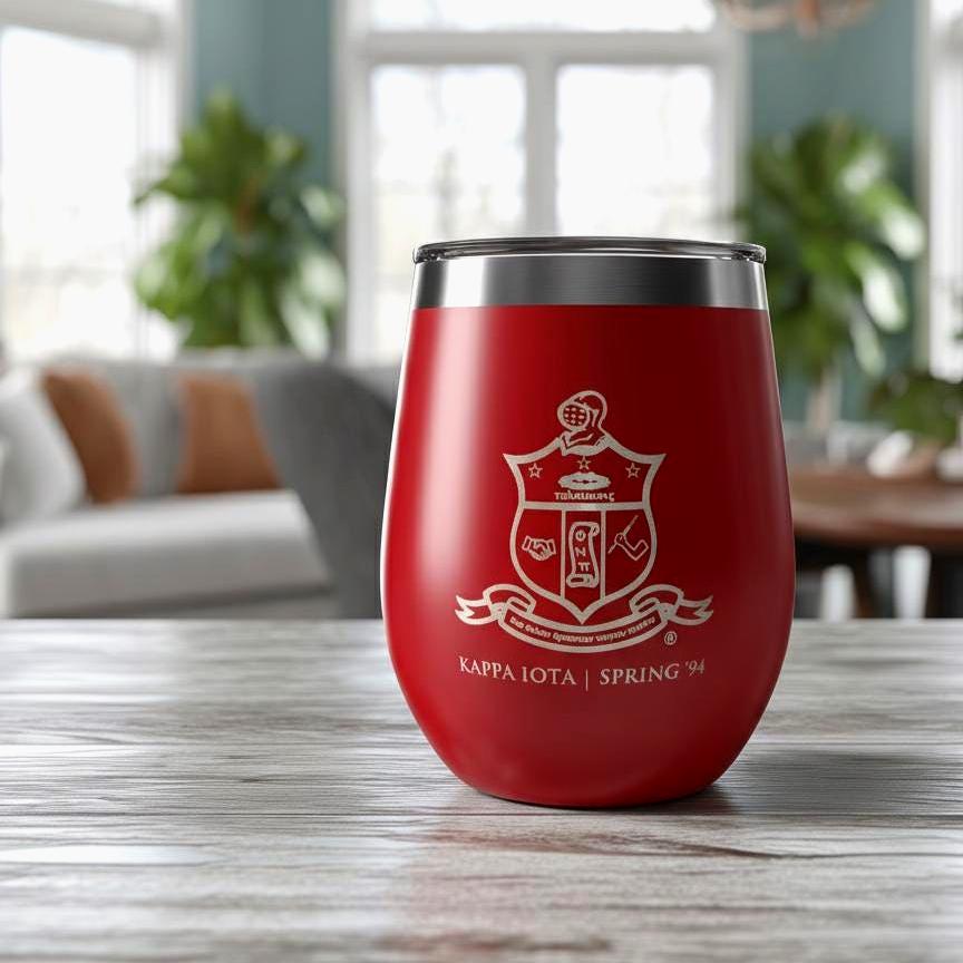 Kappa Alpha Psi 12oz Wine Tumbler, Standard or Personalized, Red ...