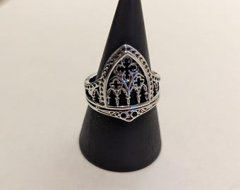 Gothic Cathedral Window Rings Set: Adjustable Unisex Openwork Design ...