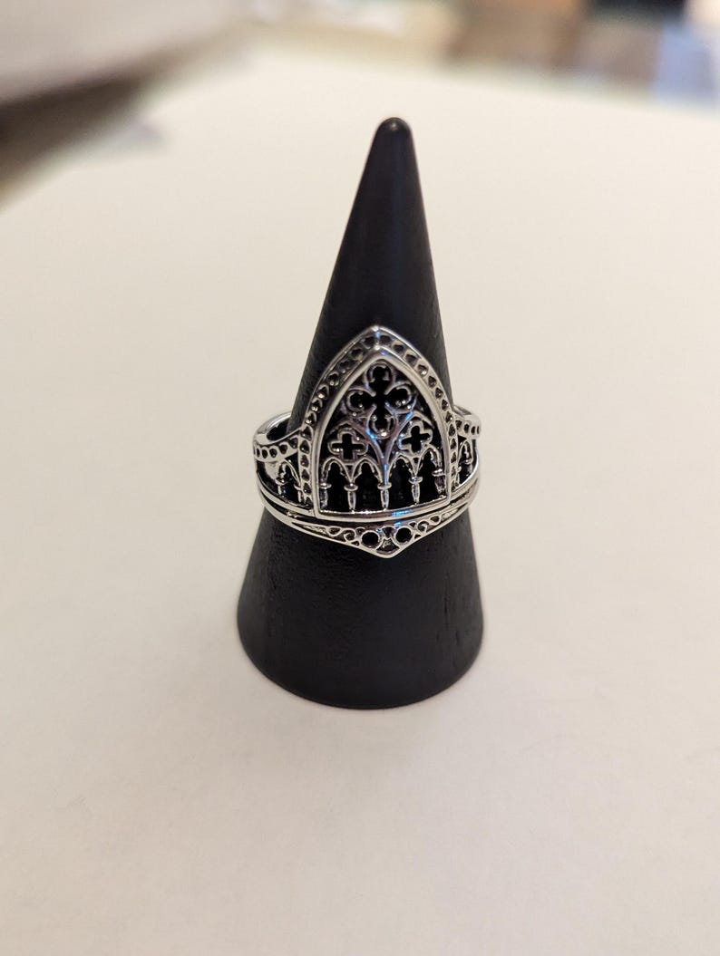Cathedral Window Adjustable Ring/window Ring/vintage Style - Etsy
