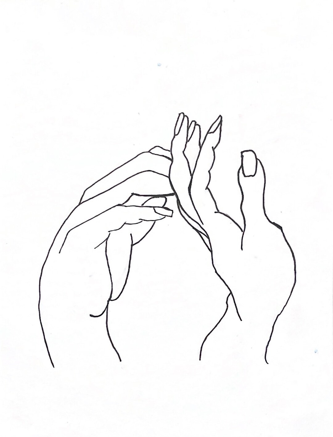 Line Art - Touching Hands - Etsy