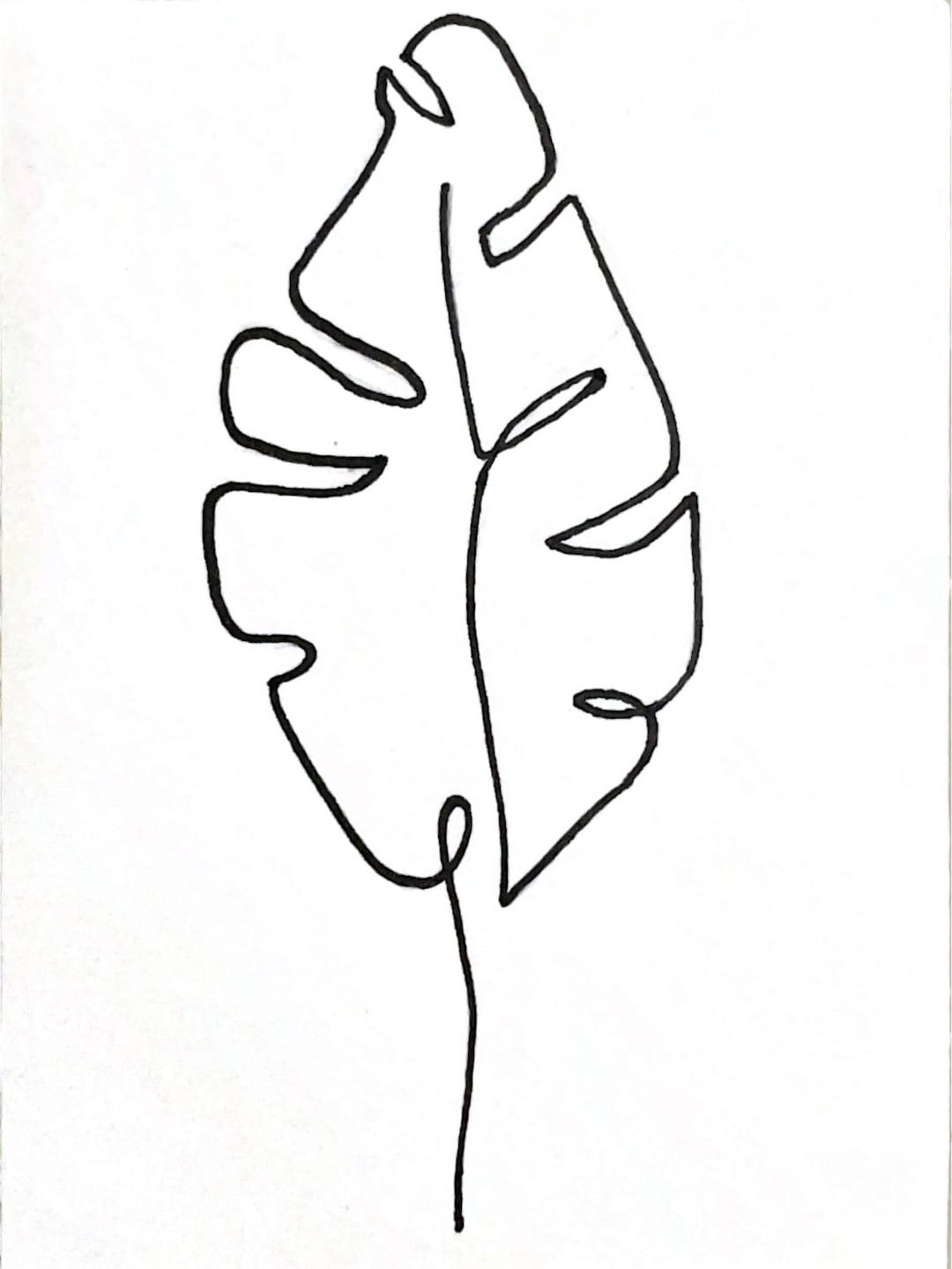 Line Art - One Line Leaf - Etsy