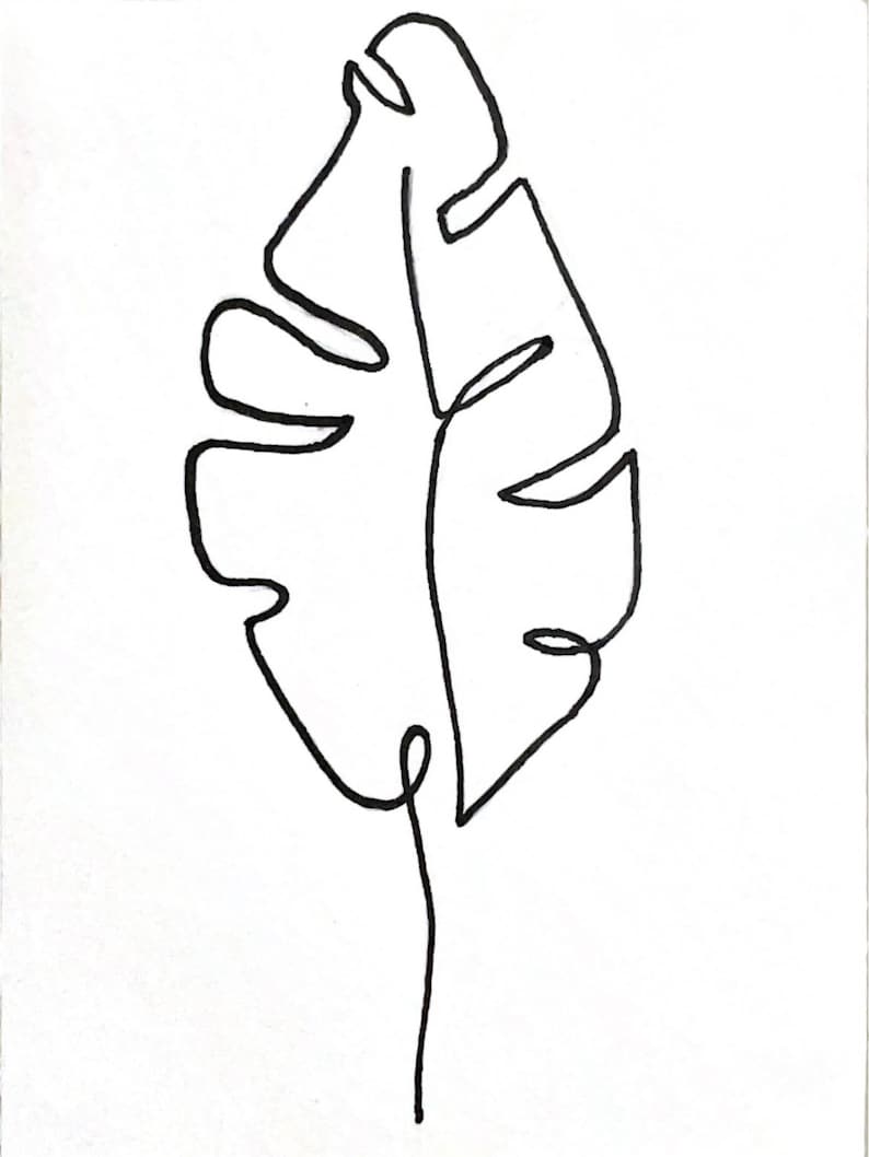 Line Art - One Line Leaf - Etsy