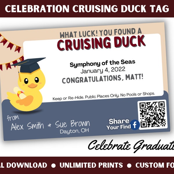 Graduation Duck Tag - Etsy