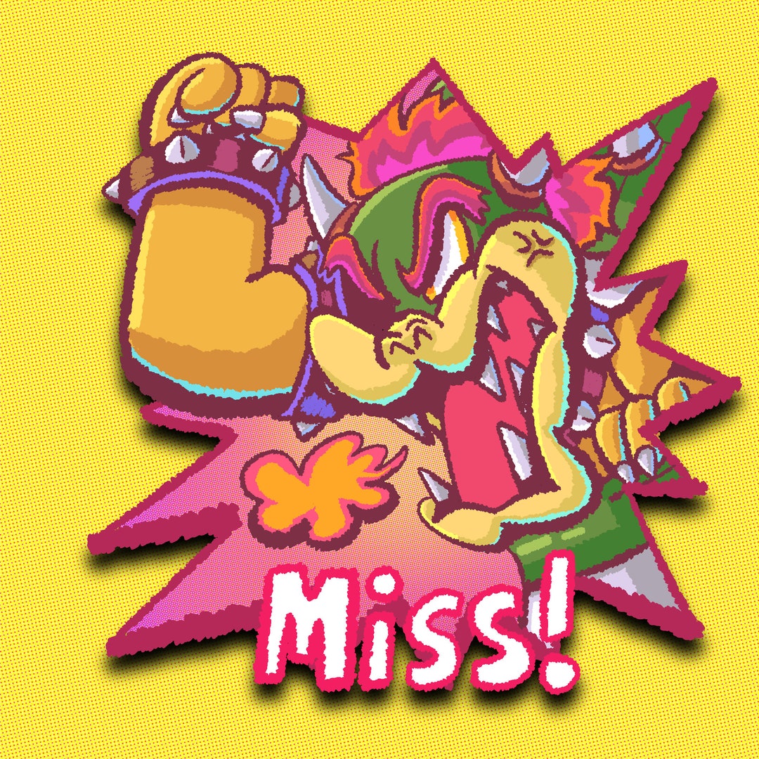Bowser Miss Mario Party Sticker - Etsy