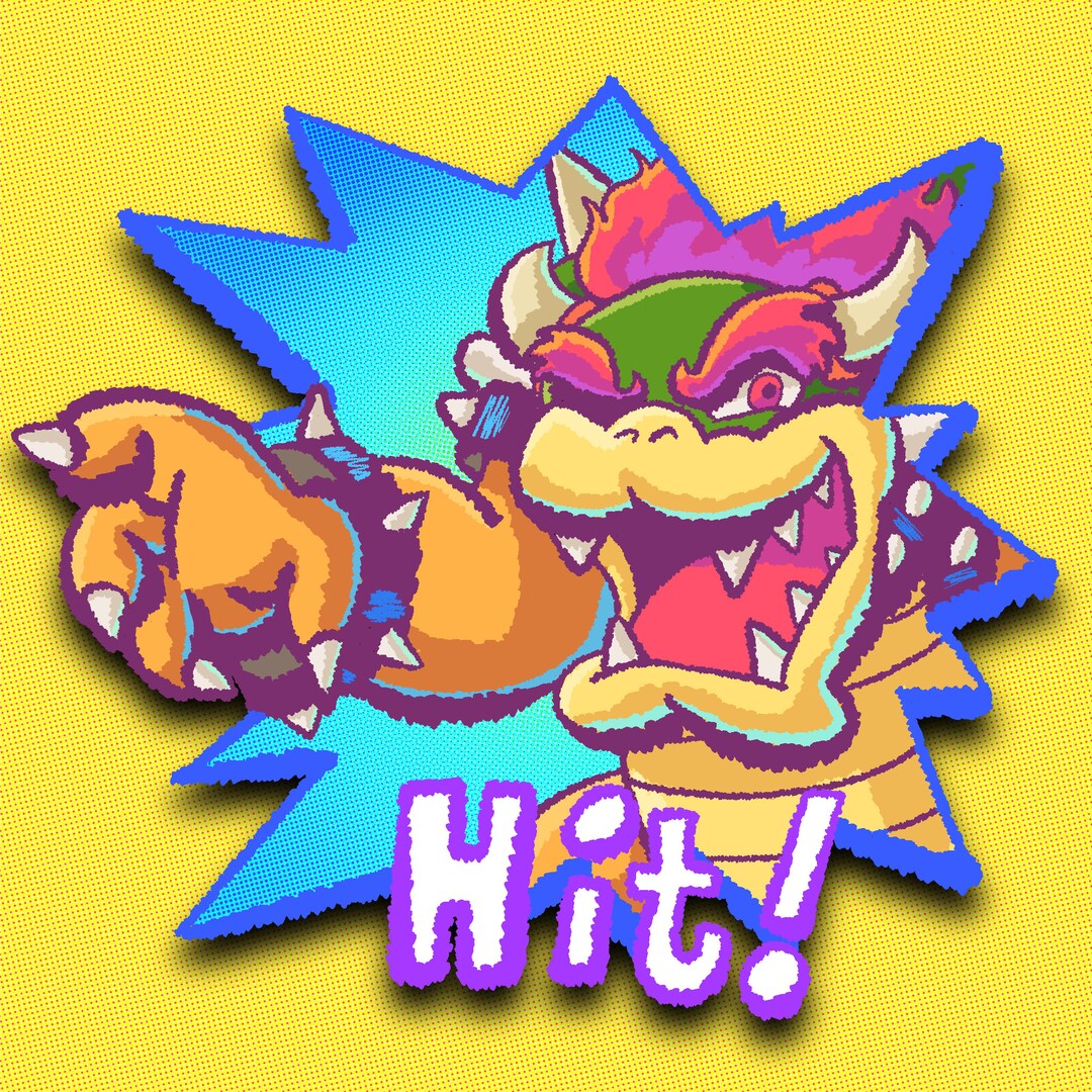 Bowser Hit Mario Party Sticker - Etsy
