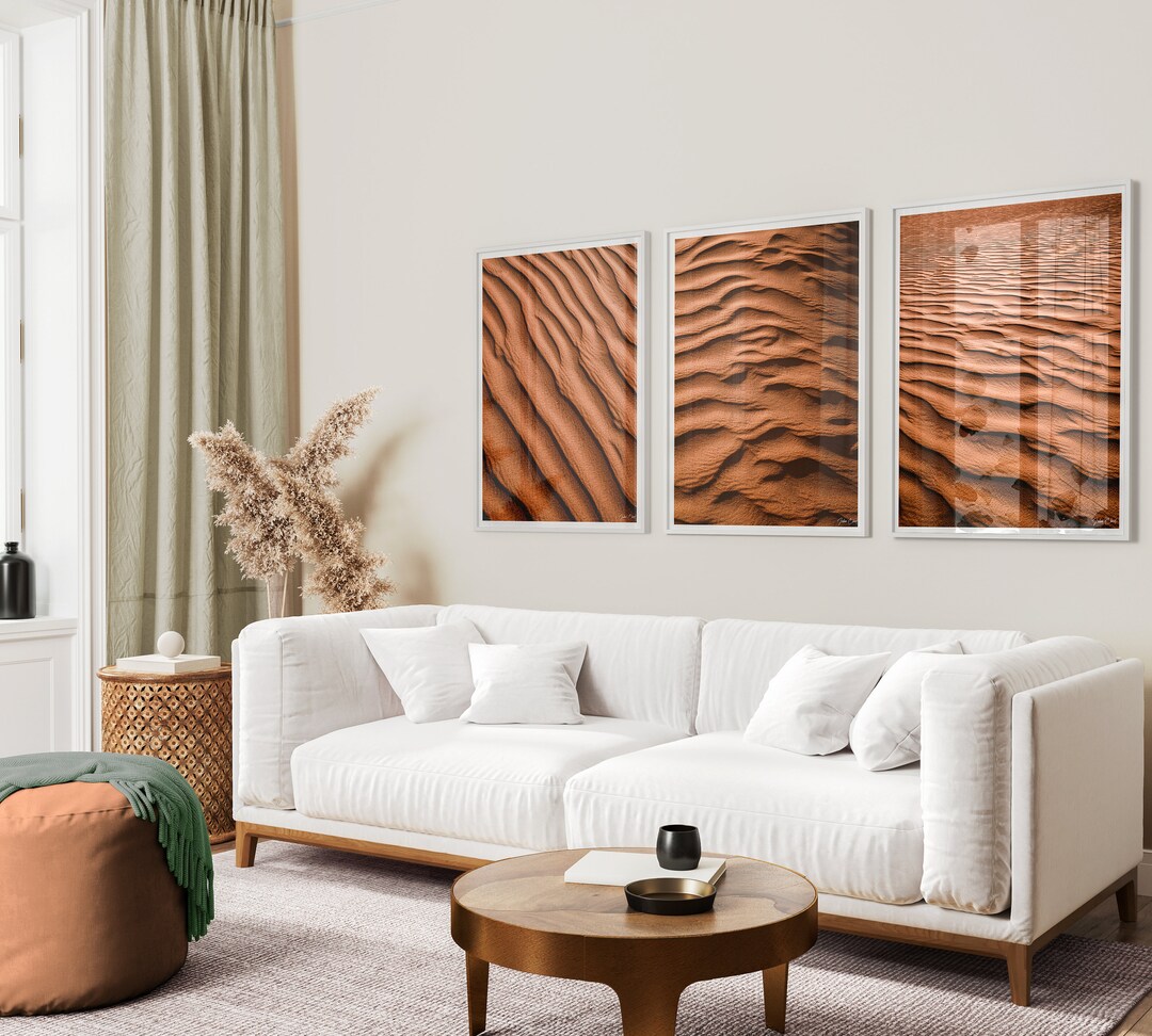 Set of 3 Prints - Modern Gallery Wall Art Set - Unique Sahara Desert ...