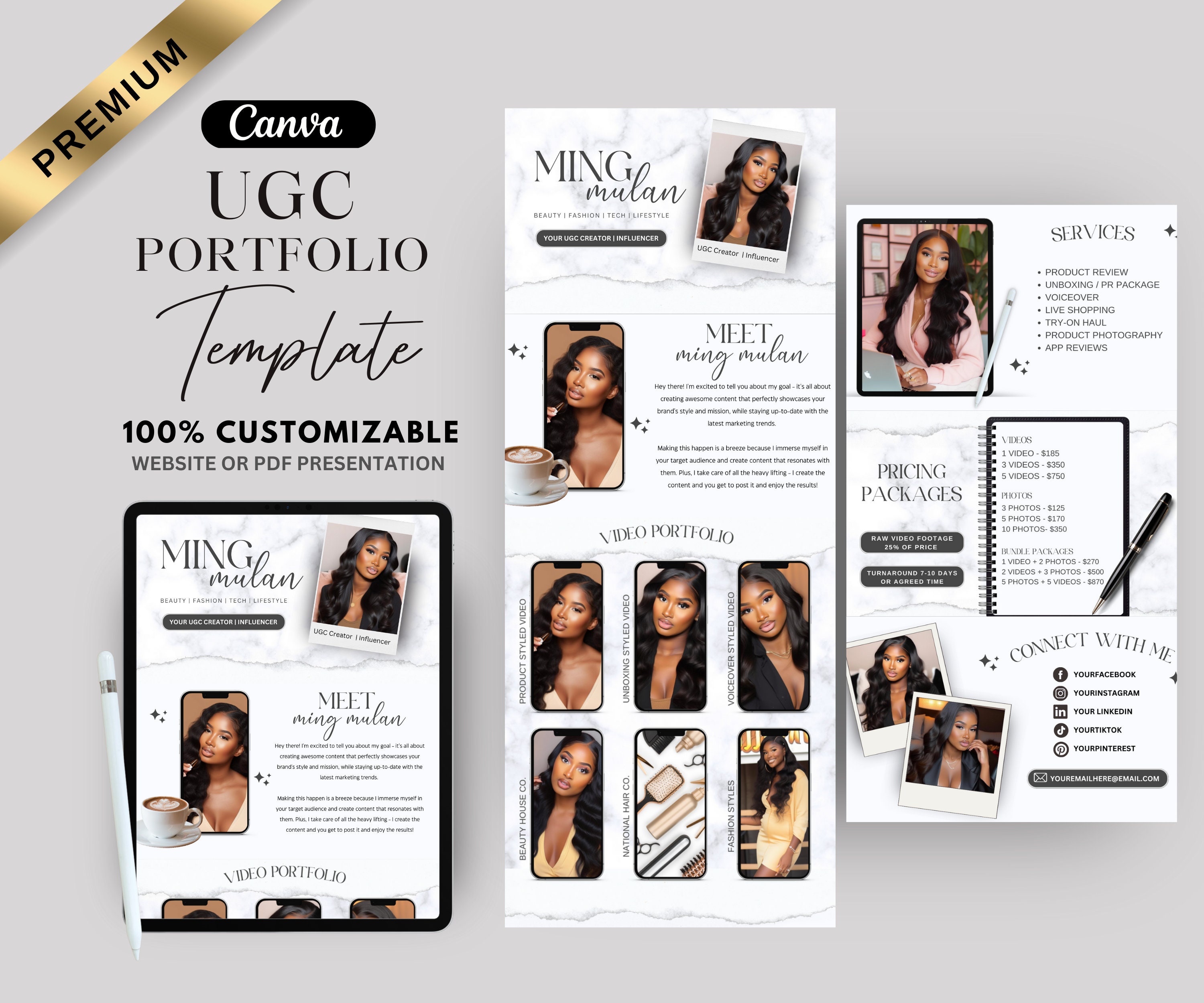 UGC Portfolio Template UGC Creator Portfolio Template UGC Portfolio 