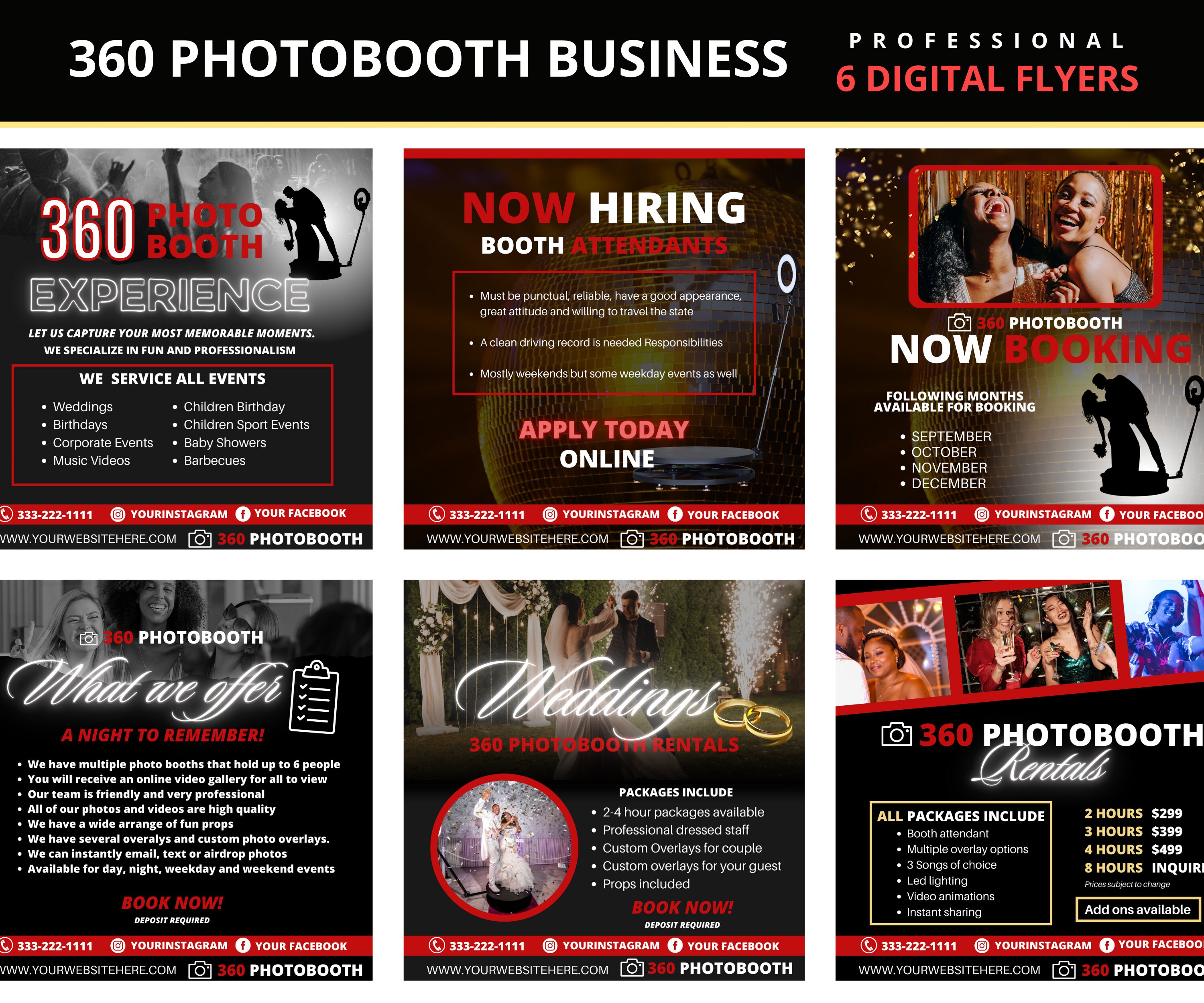 360 PHOTOBOOTH Digital Flyers, 360 Photobooth Templates, 360 Photobooth ...