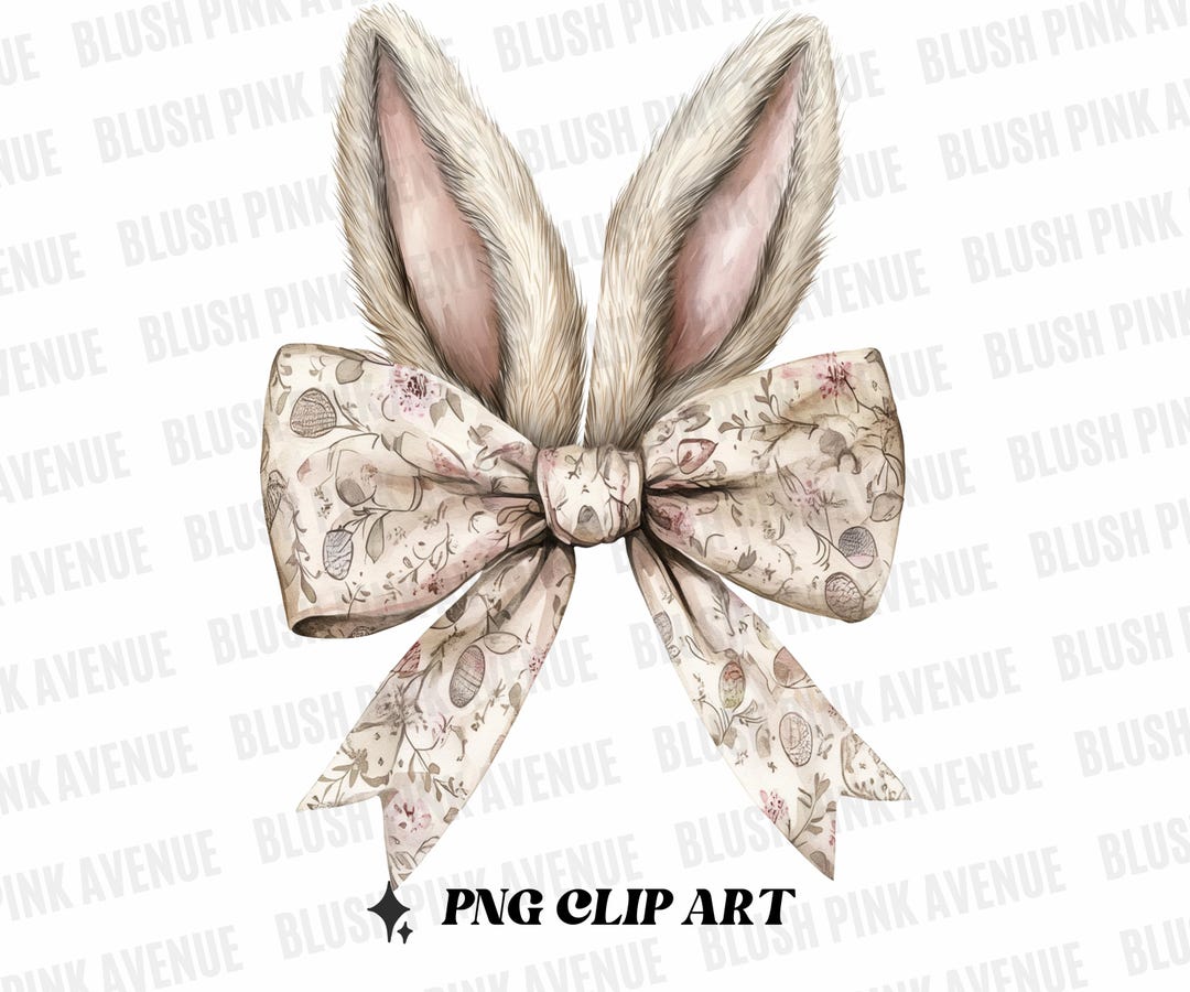 Bunny Ears With Bow Clip Art Easter Clip Art Coquette Bow Easter Bunny ...