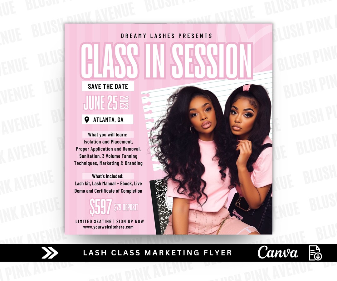 Lash Class Flyer Lash Tech Flyer Lash Course Flyer Diy - Etsy