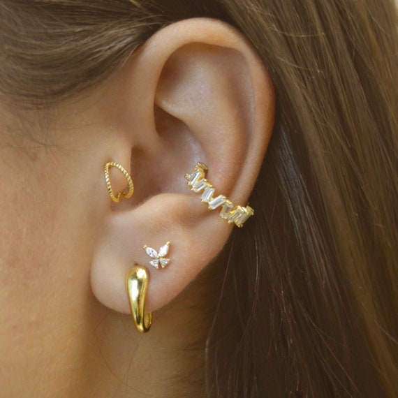 Double Rope Tragus Earring 22g Sterling Silver Tiny Cartilage Piercing Gold Plated Tragus Piercing Hoop Double Helix Hoop Tragus Jewelry Etsy