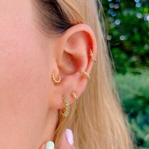 Ball Tragus Earring 22G Hoop in Sterling Silver, 6/8/10mm Hoop Helix ...