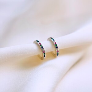 Rainbow CZ Sterling Silver Conch Ear Cuff, No Piercing - Etsy