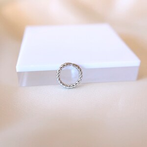 Helix 6mm Hoop Rope Tragus Earring 18G Sterling Silver Cartilage ...