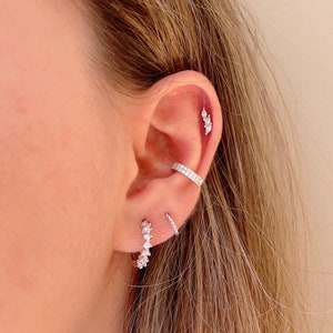 Helix 6mm Hoop Rope Tragus Earring 18G Sterling Silver Cartilage ...