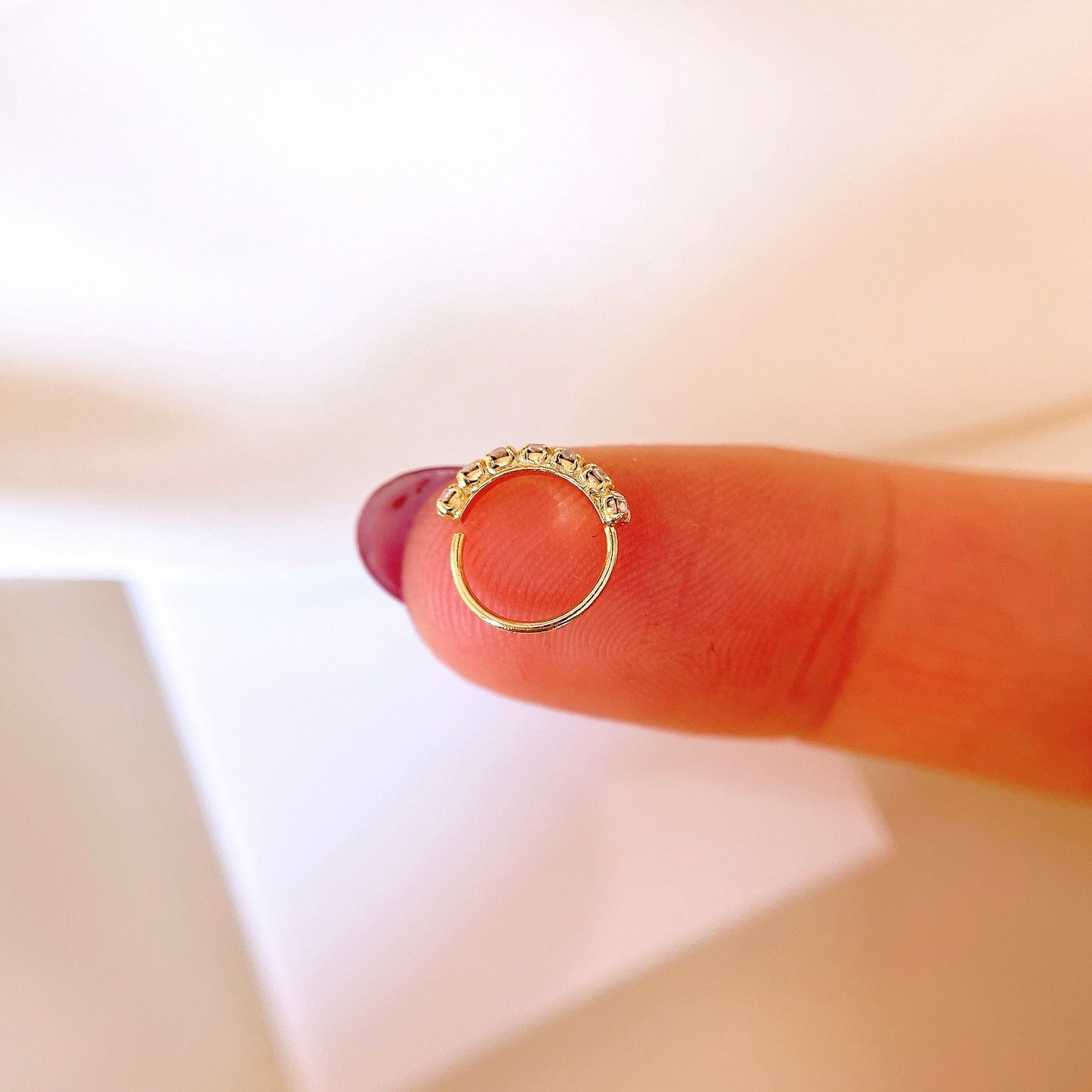 CZ Huggie Hoop in Sterling Silver Helix Earring Gold Hoop 7mm Piercing ...