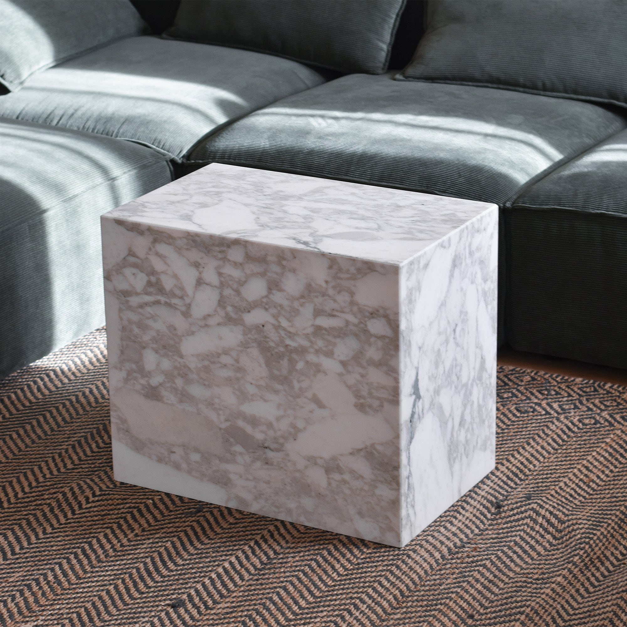 Calacatta Arabescato Corchia Marble Plinth Honed Minimalist Side Table ...