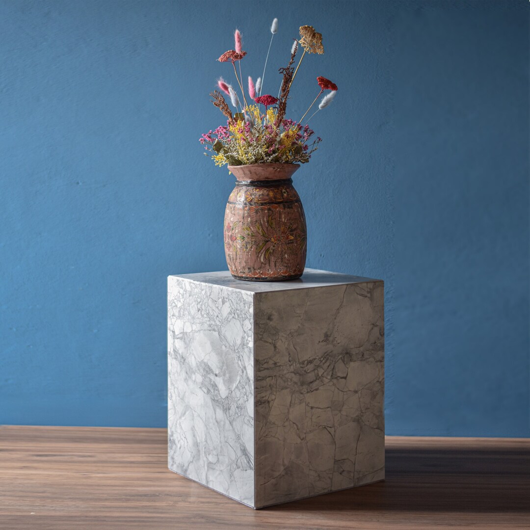 Marble Plinth - Side Table Grey - Etsy