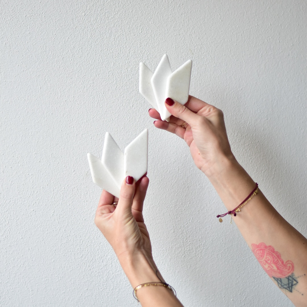 Set of 6 White Marble Cutlery Rest Marble Chopstick Rest Knife and Fork ...